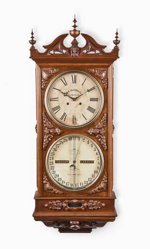 Ithaca Calendar Clock Co. Regulator No. 1 Hanging Calendar Clock