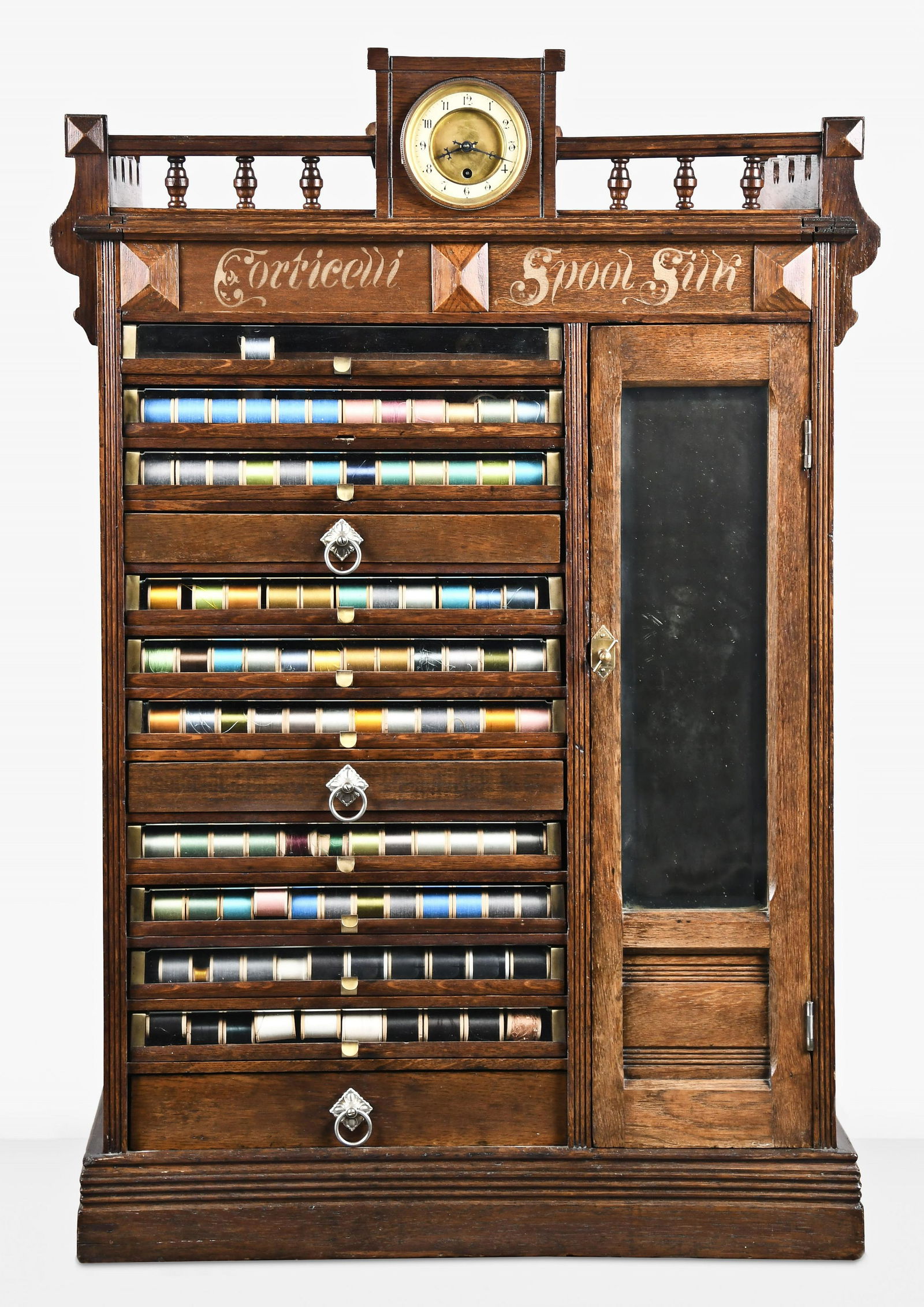 Corticelli Spool Cabinet In Oak Auction