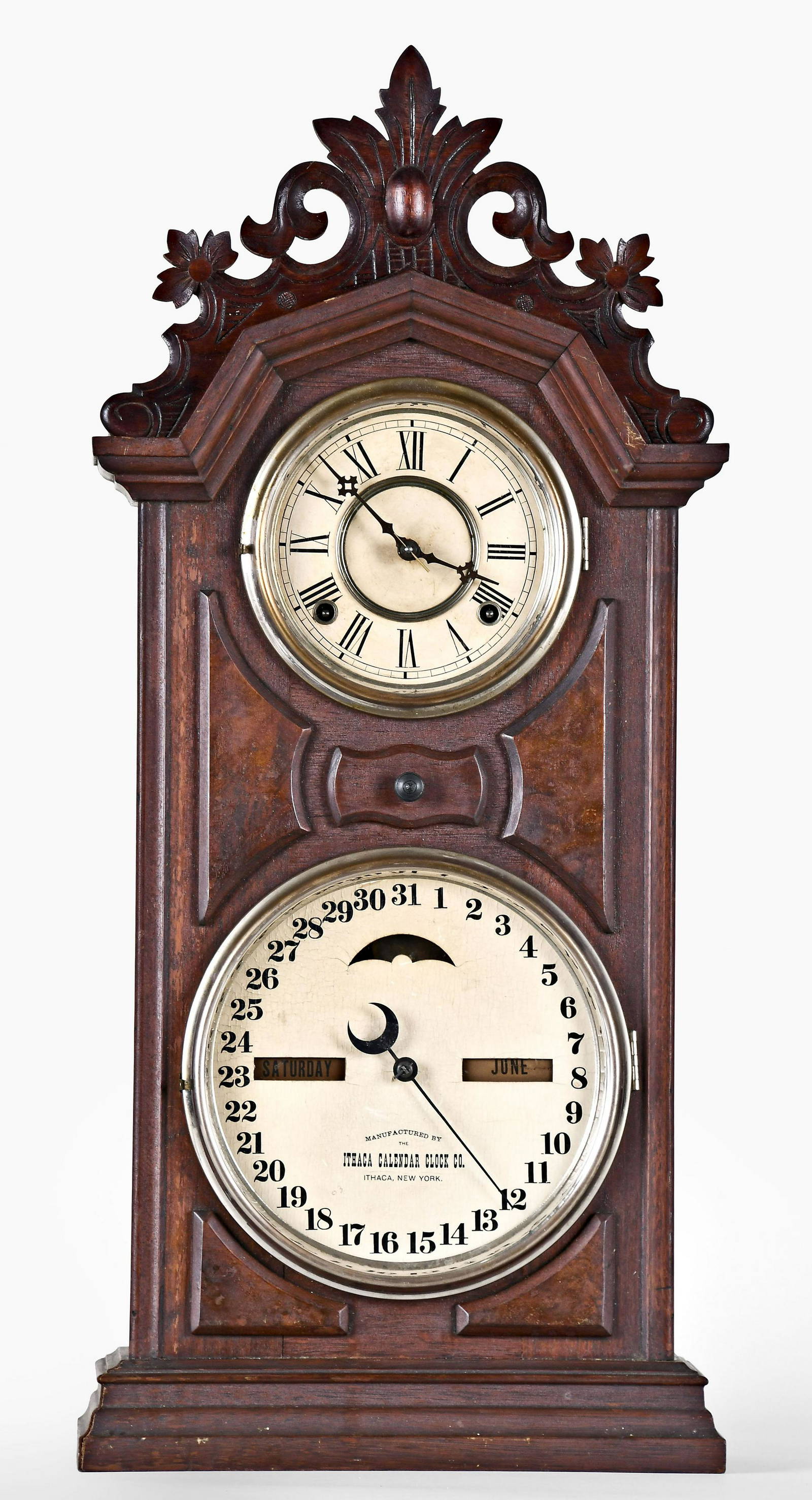Ithaca Calendar Clock Co No. 8 Shelf Library Shelf Clock Auction