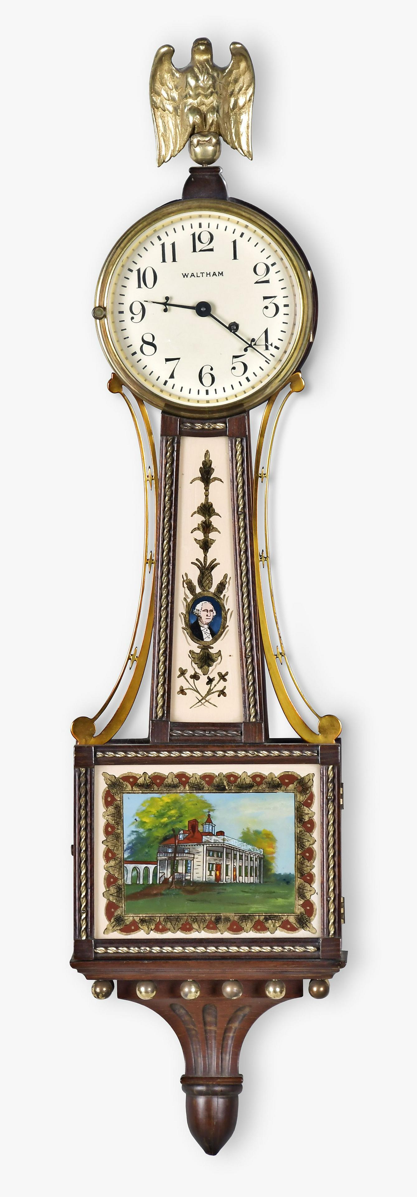 Waltham Watch Co. Miniature Banjo Clock. Auction