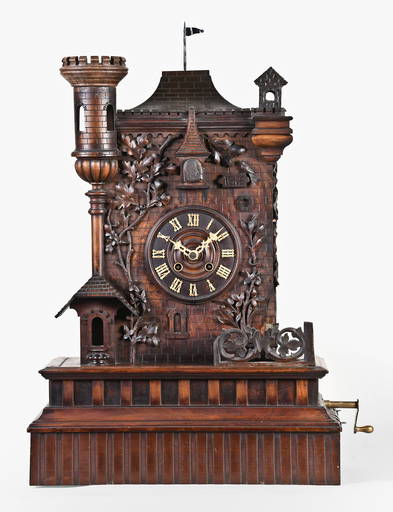 Gordian Hettich & Sohn, Gothic Architectural Cuckoo Shelf Clock