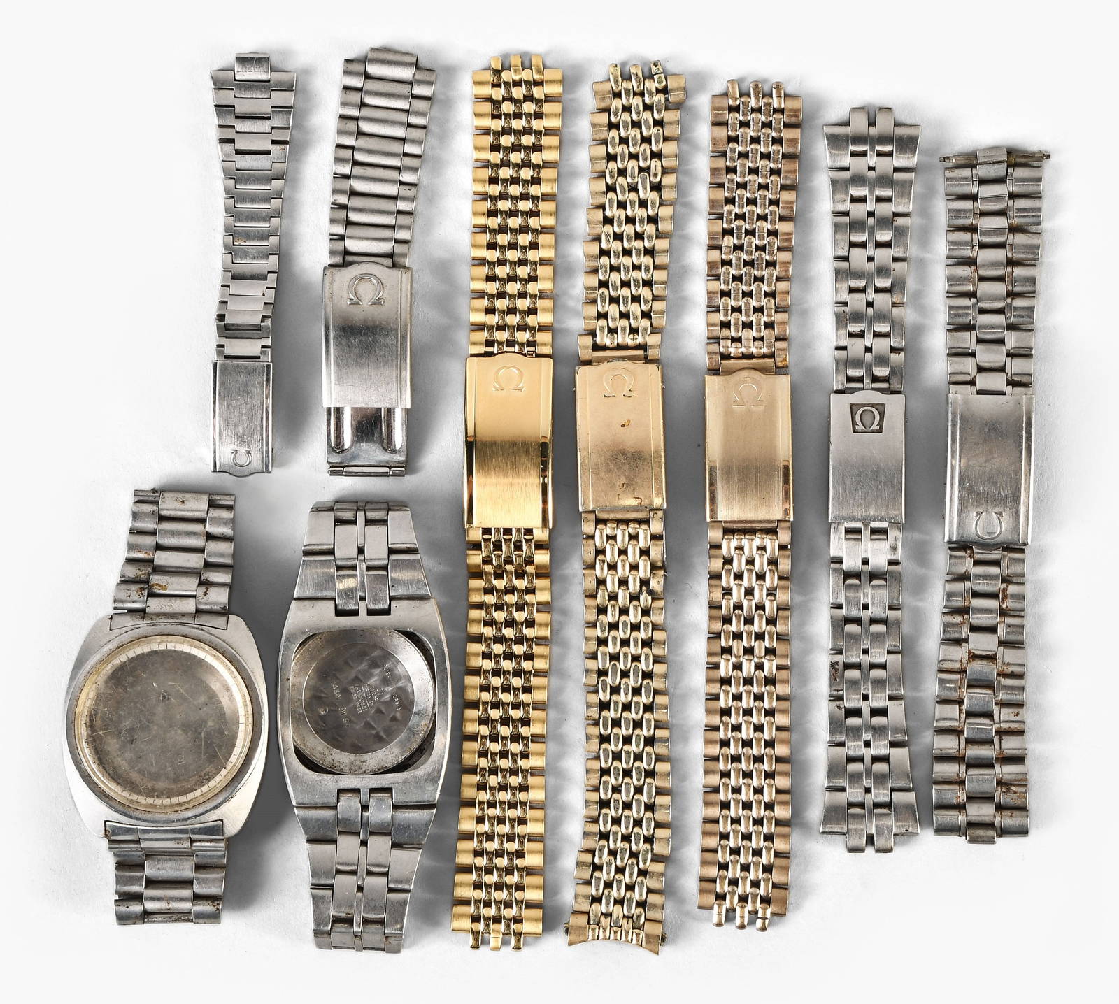 A Lot Of Omega Bracelets And Bracelet Parts Including An Unworn Ref ...