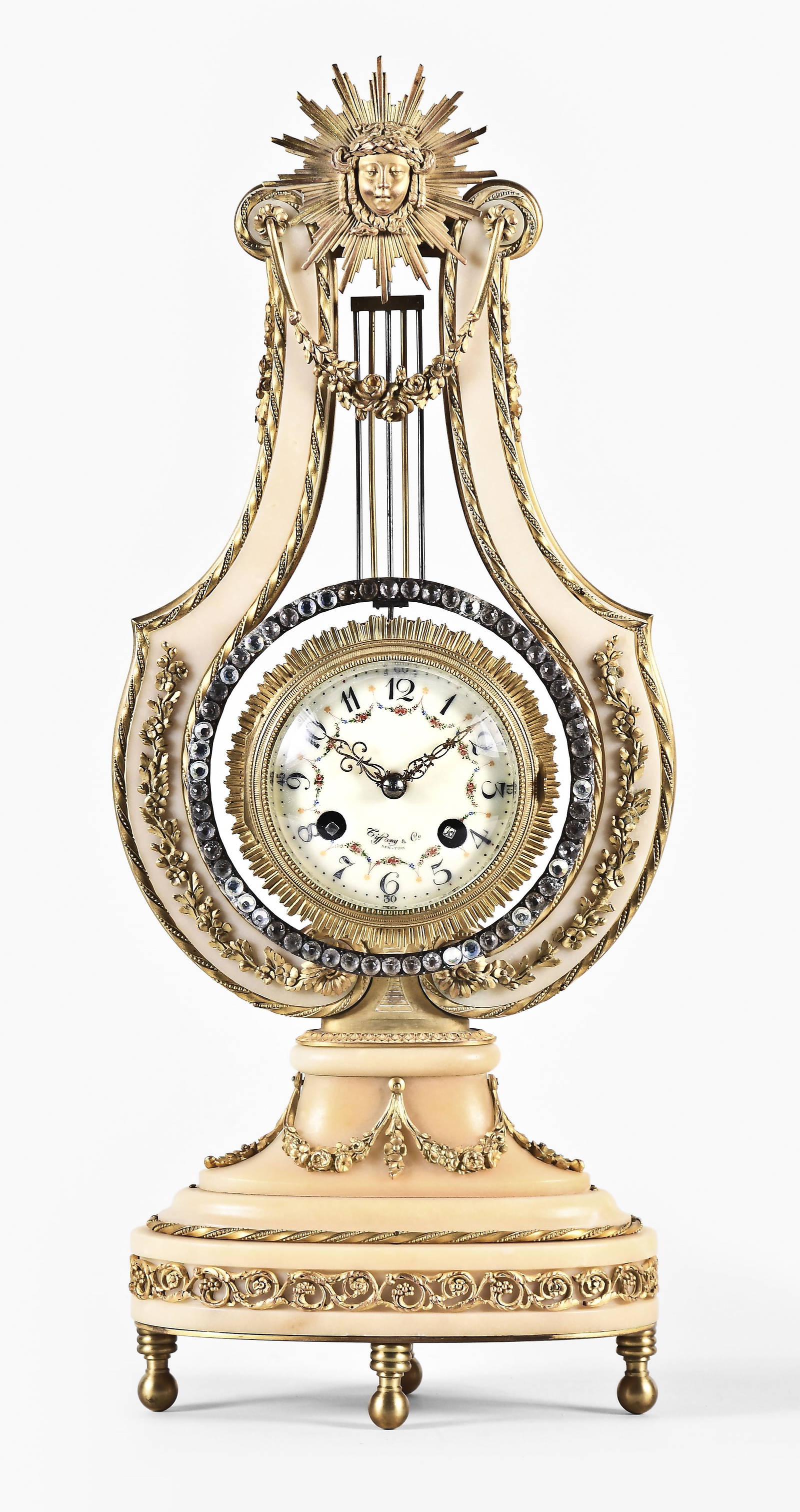 French Lyre Form Mystery Clock With Brilliant Ring Pendulum Auction
