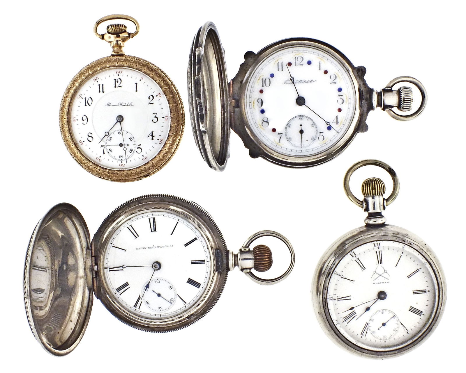 A Lot Of Four American Pocket Watches Auction
