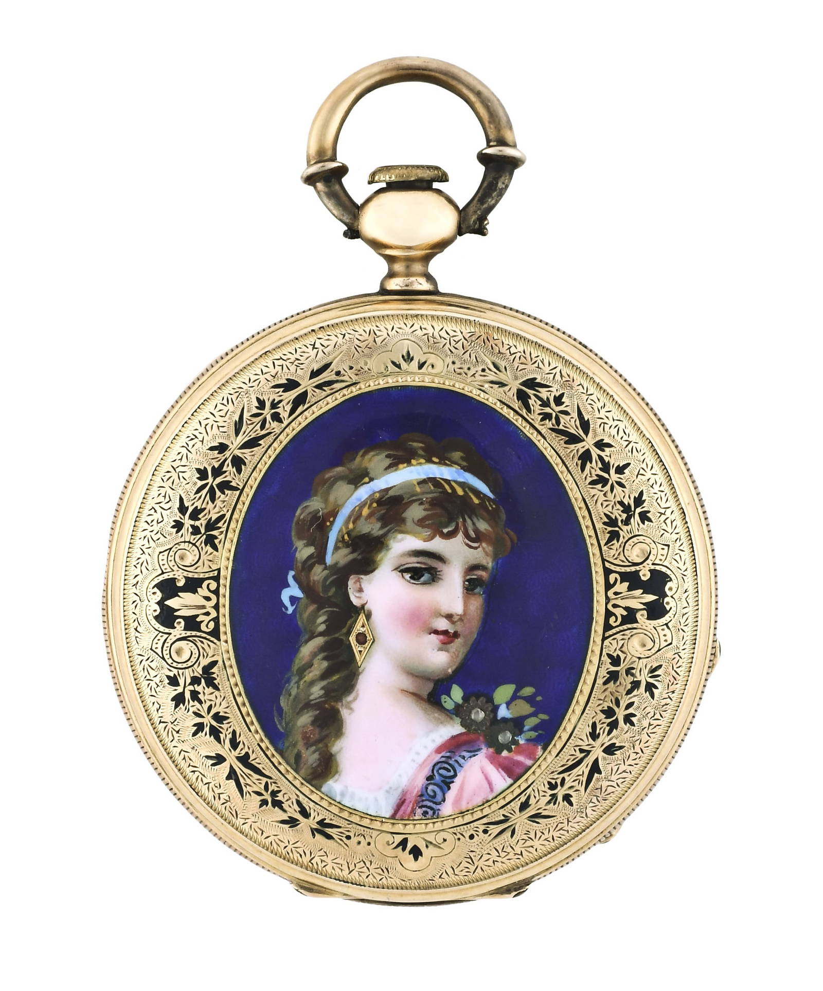 A Late 19th Century Swiss Gold And Enamel Pocket Watch Signed Jaques ...