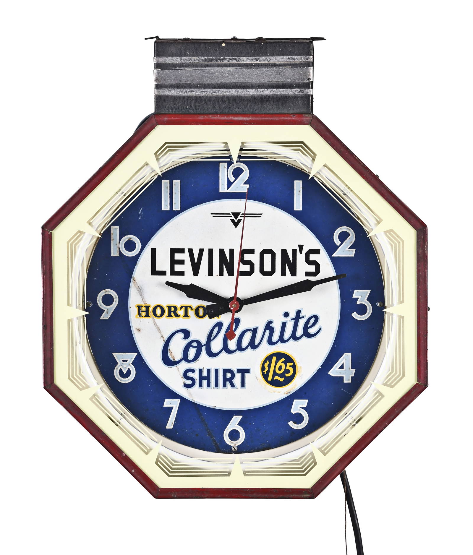 A Hanging Neon Advertising Clock Auction