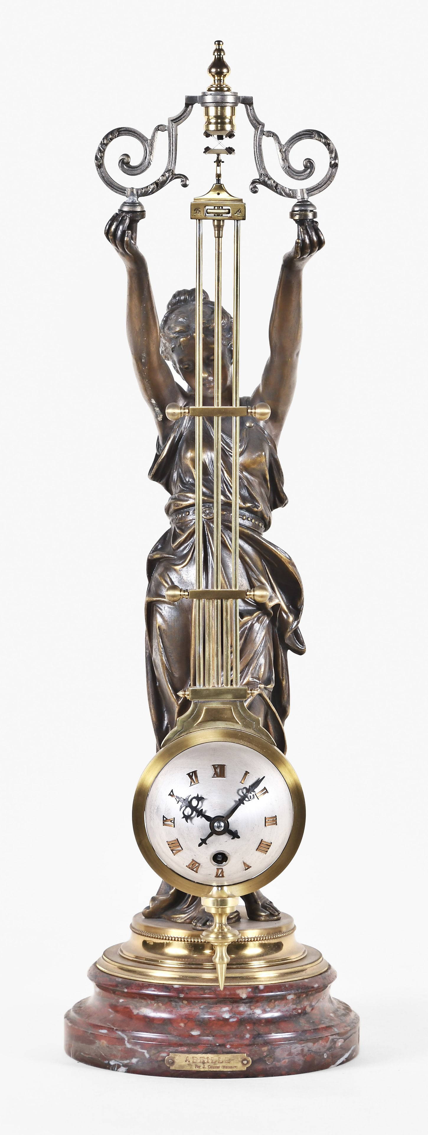 A Good Late 19th Century French Swinging Mystery Clock By Andre Romain ...