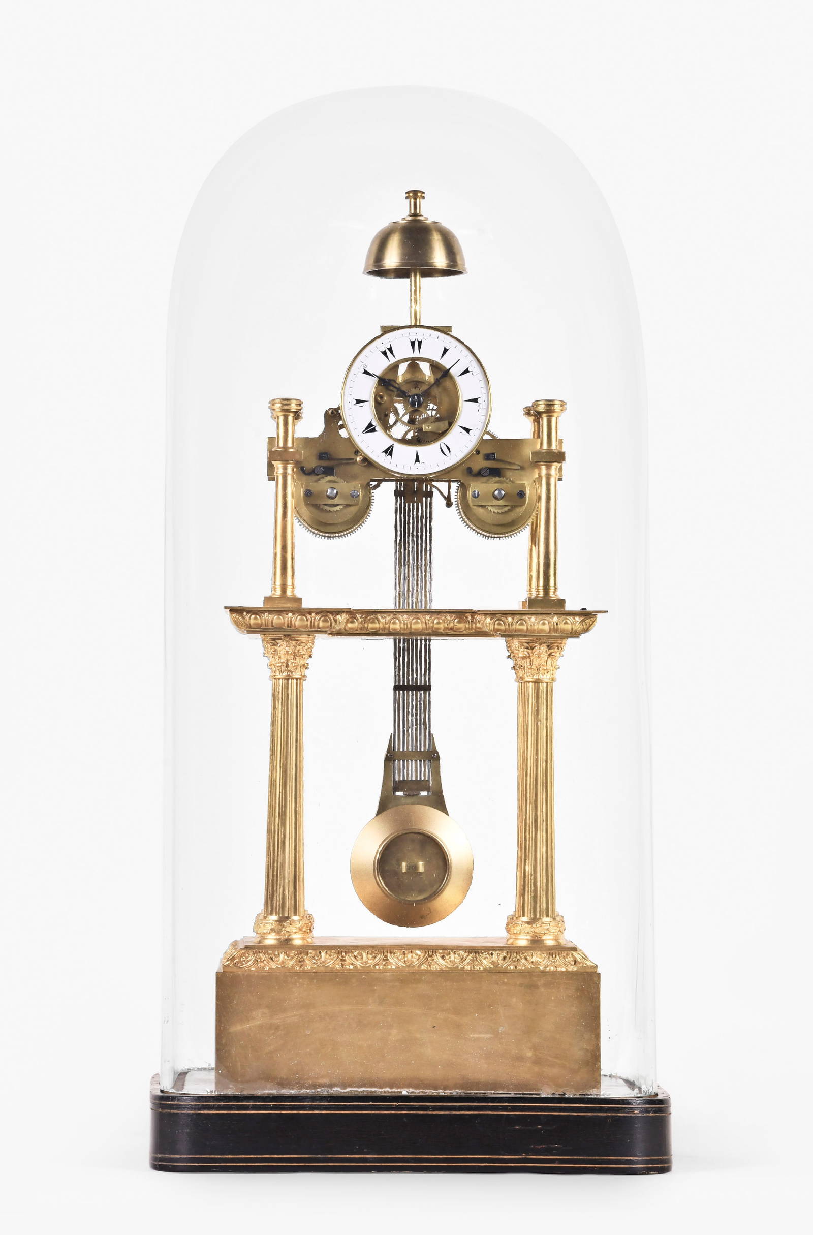 A Good Mid 19th Century French Pillar Style Skeleton Clock For The ...
