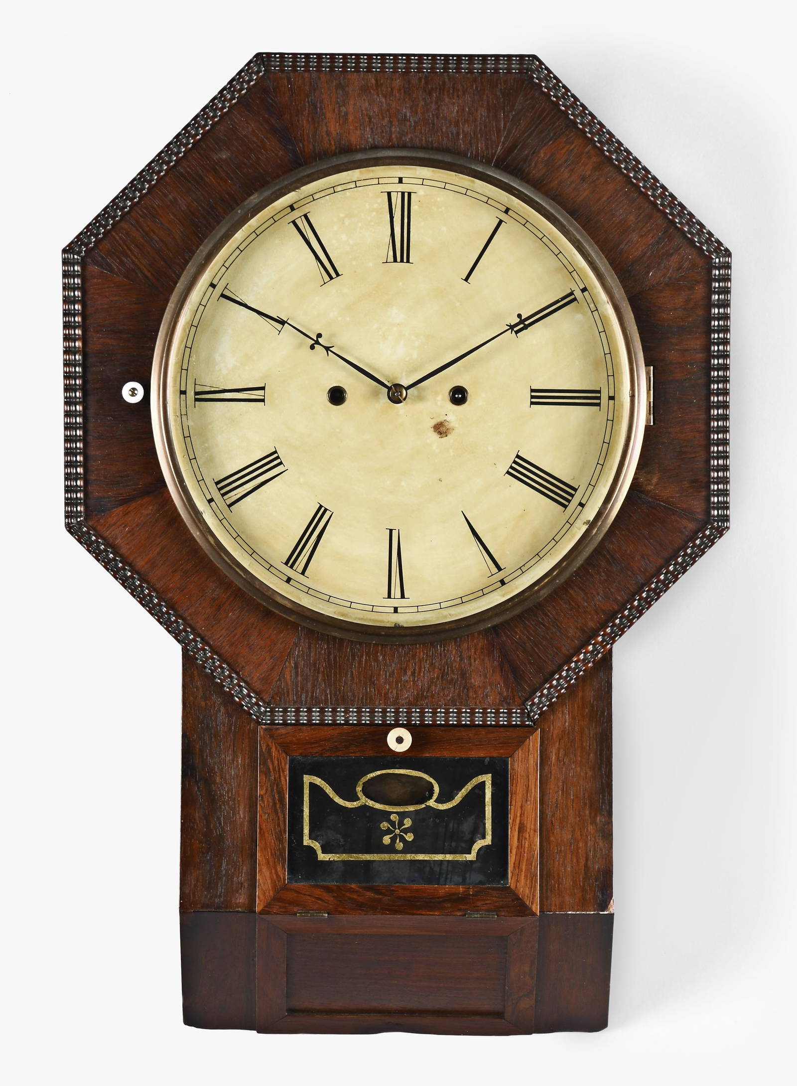 Atkins Clock Co. Octagon Drop Xx Hanging Clock With Wagon Spring ...