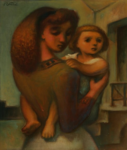 116: THEODORE FRIED Mother & Son Oil
