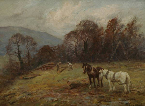 Frederick J. Knowles Timber Horses Oil