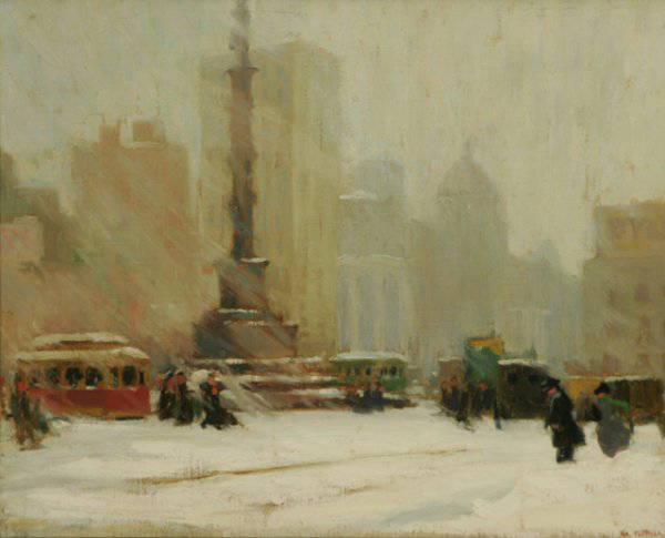 Mary Tuthill Columbus Circle, Nyc Oil Painting