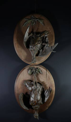 Large Pair Of "snipe And Partridge" Hunting Trophies