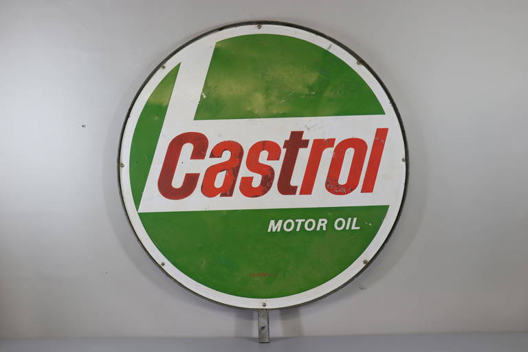 Double Sided Castrol Circular Sign