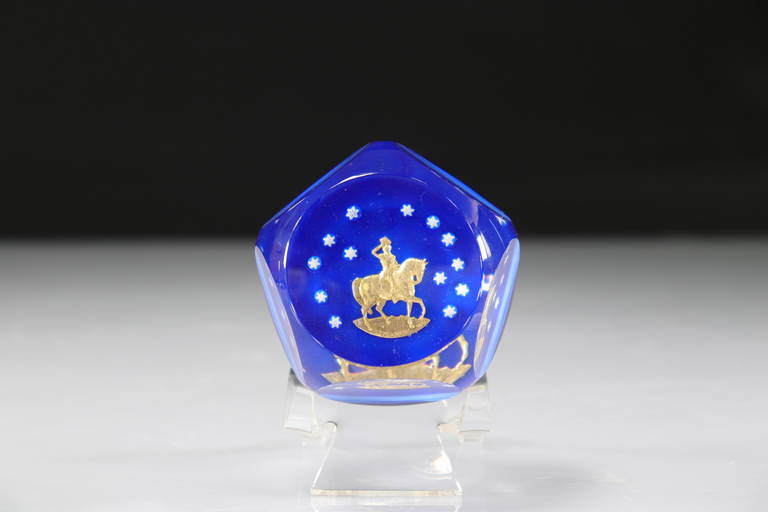 Paperweight. Saint Louis. General Washington With Gold Medal.