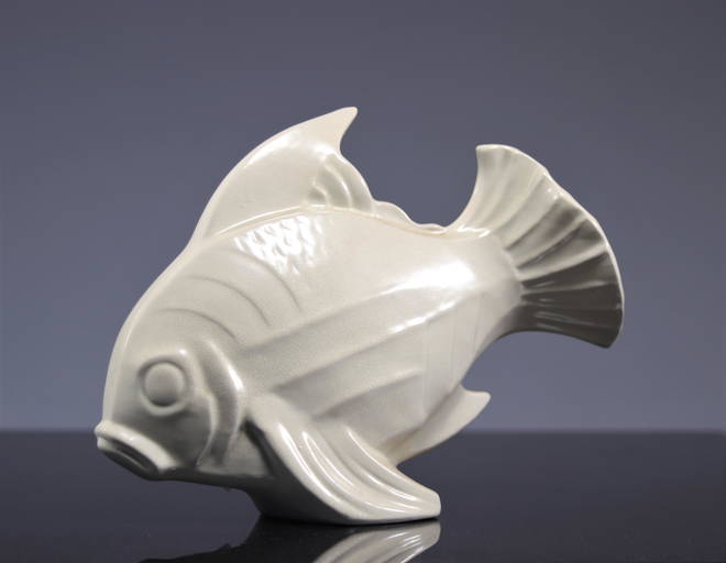 Lejan (20th Century) Cracked Glazed Ceramic Fish