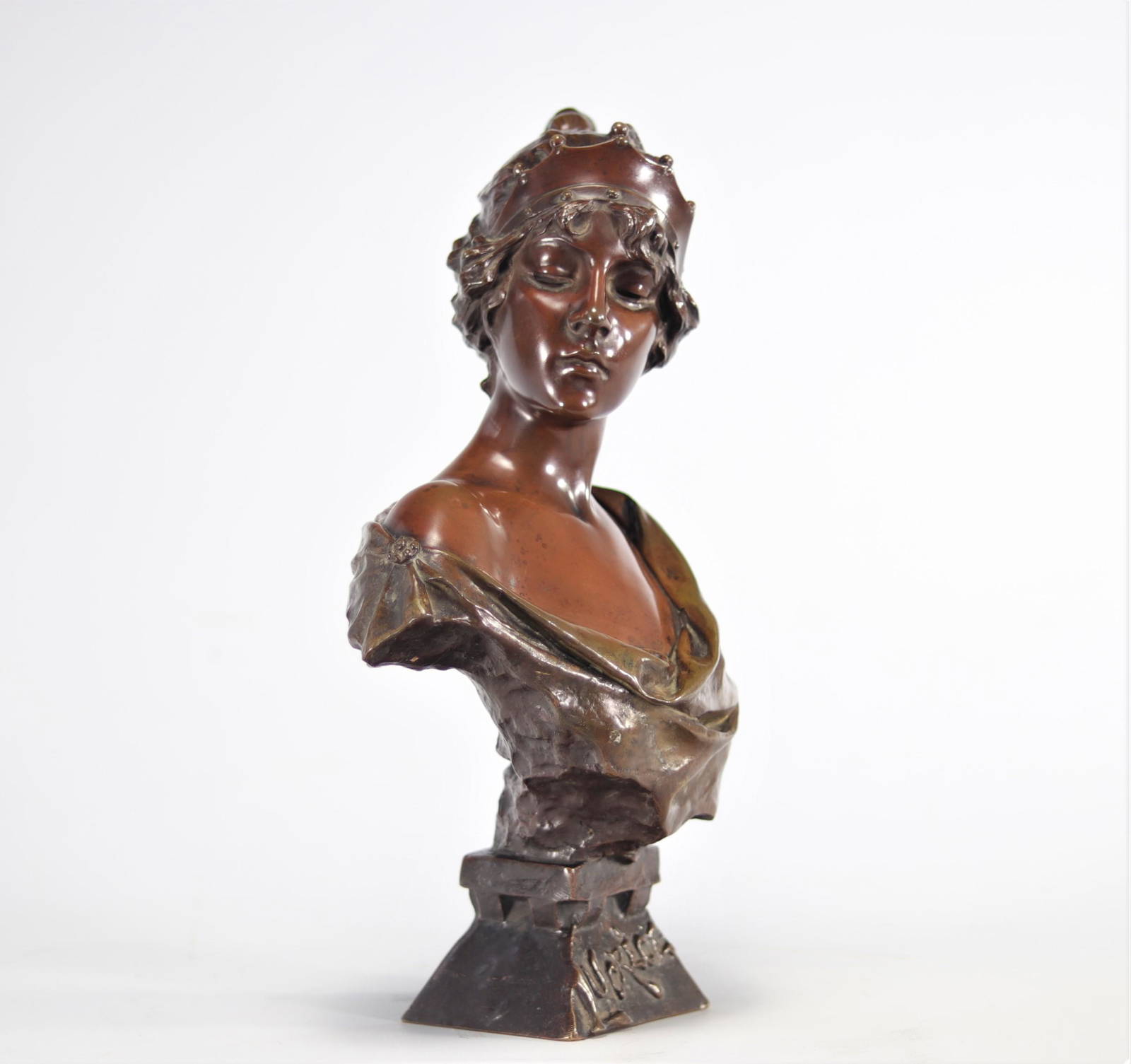 Emmanuel Villanis 1858 1914 Bronze With Two Patinas Lucretia Foundry Stamp Of Paris Auction