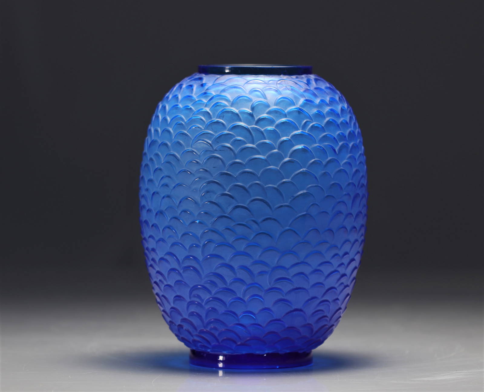 Rene Lalique Blue Vase - Art Deco Auction