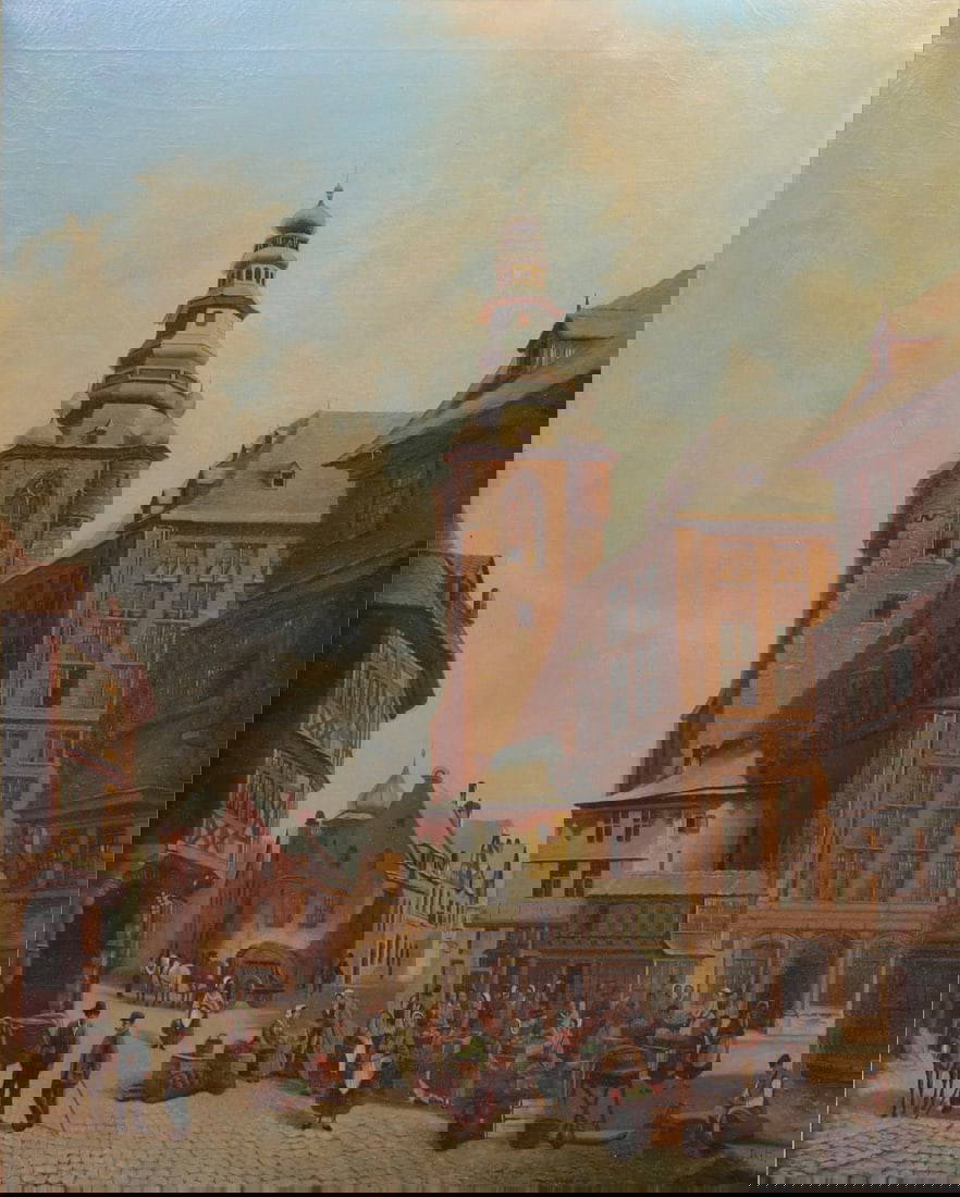 Raphael Ritz (1829 - 1894) "marche Aux Legumes" ("vegetables Market ...