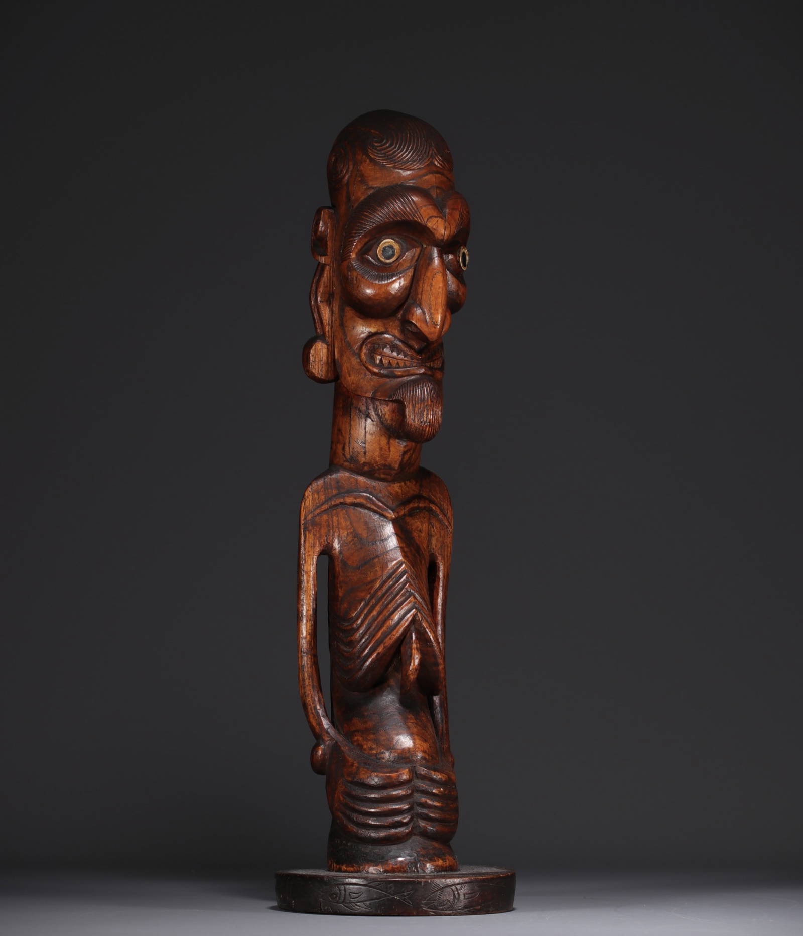 Easter Island - Moqai Kavakava Statue In Carved Wood. Auction