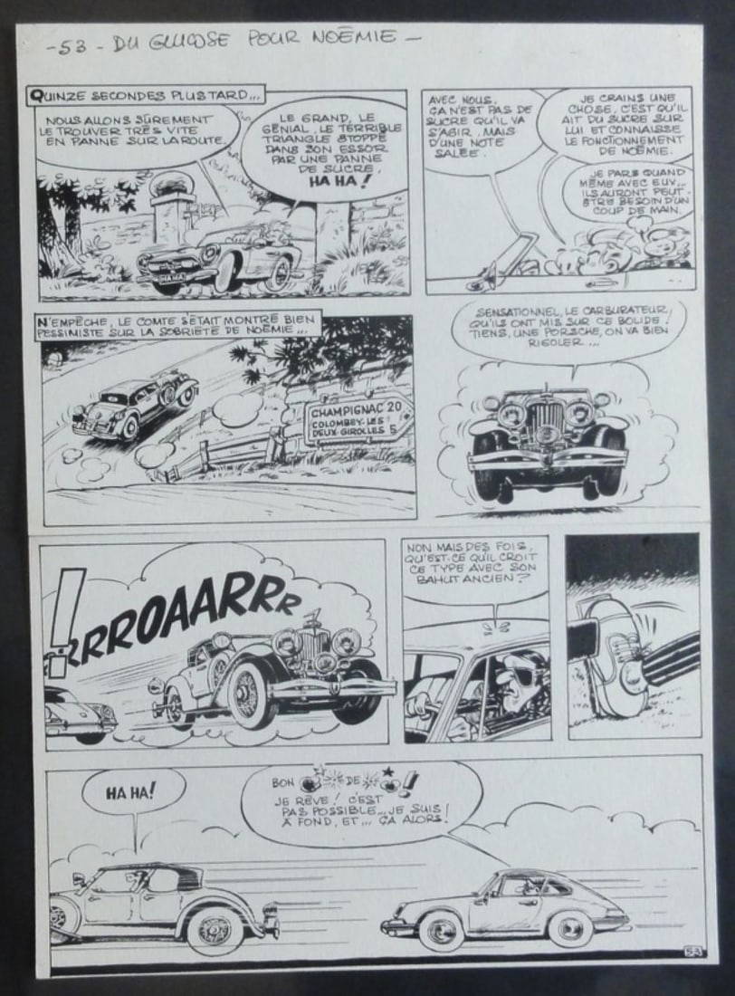 Jean-claude Fournier (1943- ) Spirou Et Fantasio ‘du Glucose Pour Noemie’ (t.21) Original Plate ...