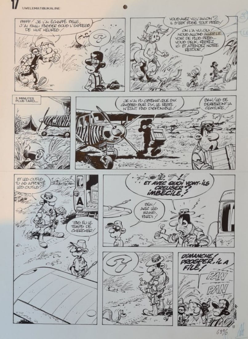 Pierre Seron (1942-2017) ‘le Volcan D'or’ Original India Ink Plate, 40. ...