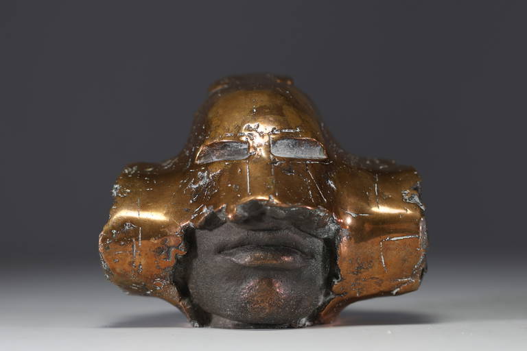 Felix Roulin (1931 2003) ‘visage Au Masque’ Bronze Sculpture, Signed ...