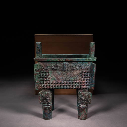 Chinese Western Zhou Dynasty Bronze Square Ding