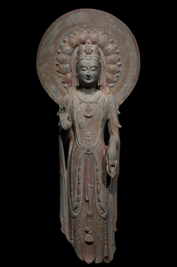 Before Qing Dynasty Lapis Lazuli Painting Guanyin Statue Auction