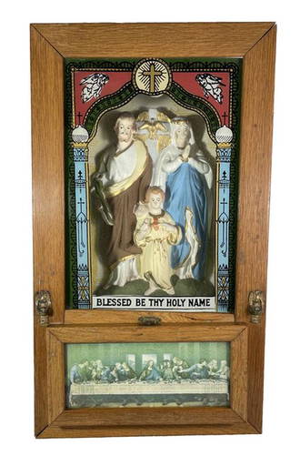 Antique Catholic Last Rites Viaticum Altar Cabinet