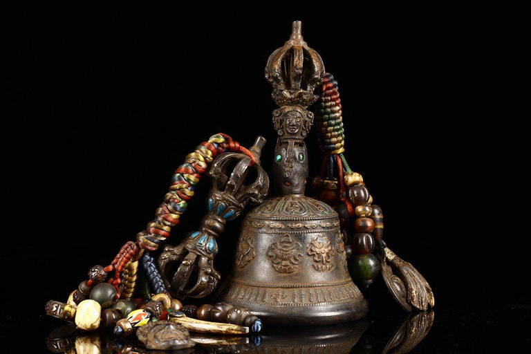 Tibetian Vajra With Dril Bu Ritual Object Set