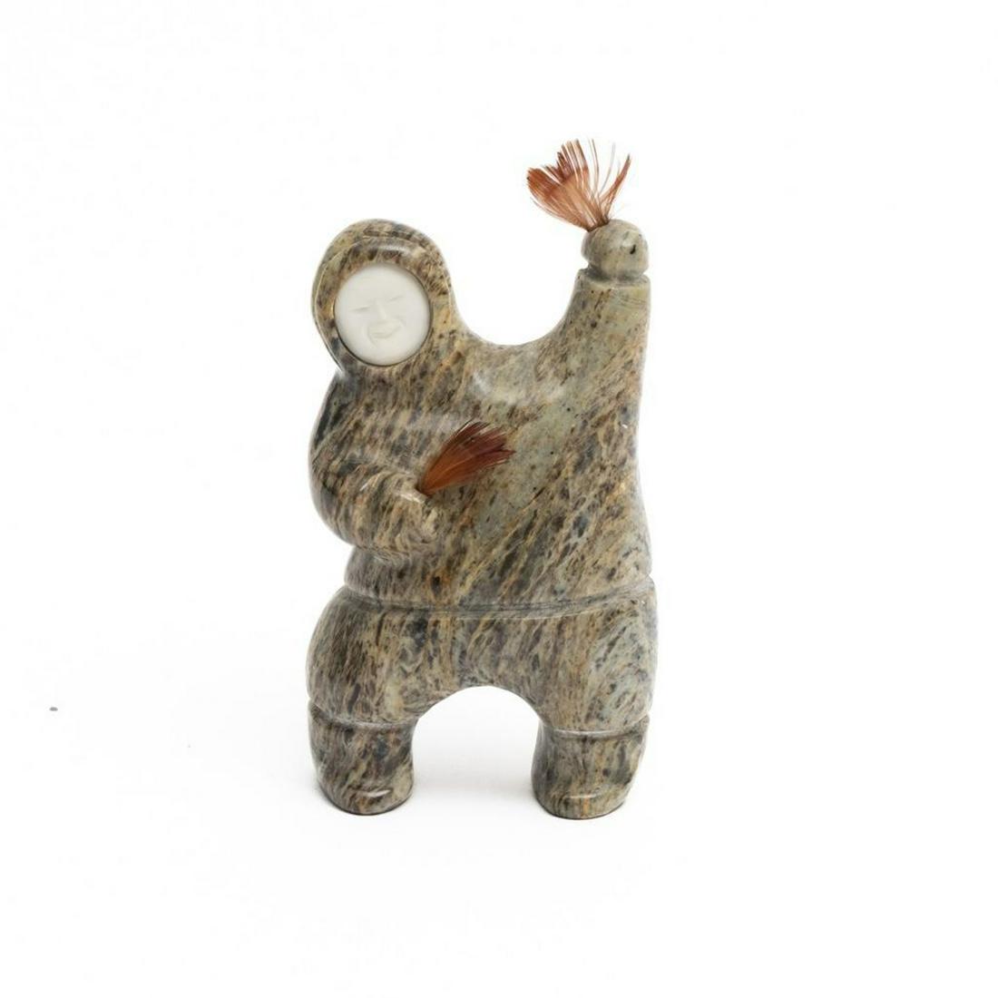 Inuit Eskimo carved stone figure mid 20th century. | Barnebys