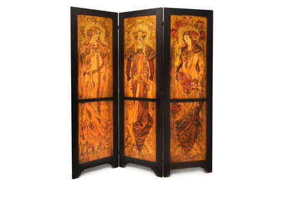 An Art Nouveau Period Pyrography Panel