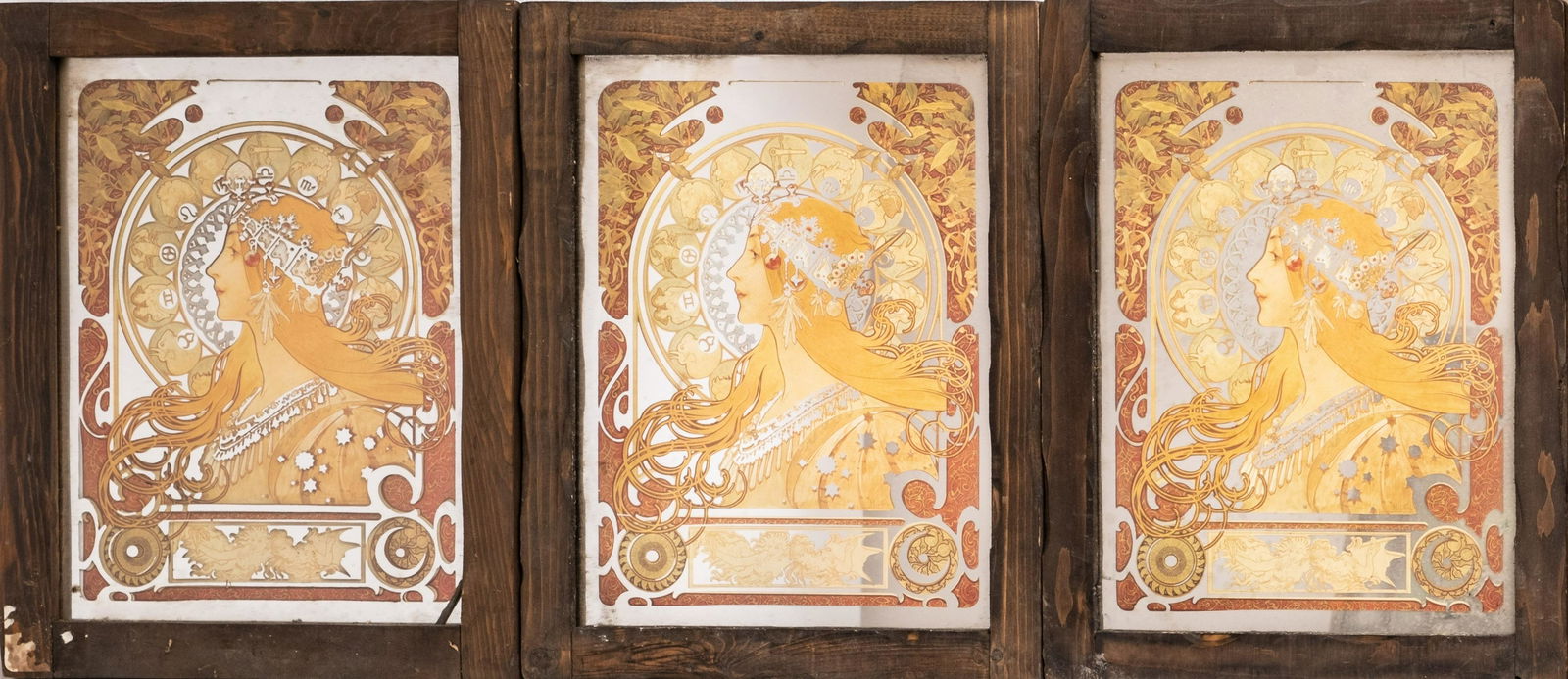 Set of Three Alphonse Mucha Style Hand Painted Mirrors - Apr 16, 2023 ...