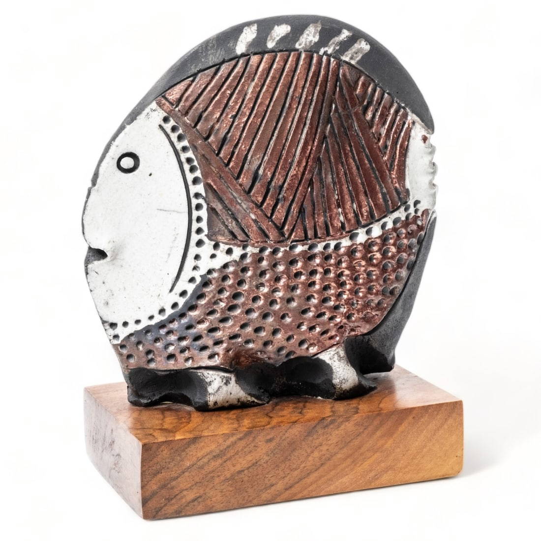 Signed, De Lind 10" Ceramic Fish Sculpture Auction