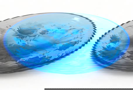 Verlys Signed 1930's Molded Blue Vase Auction