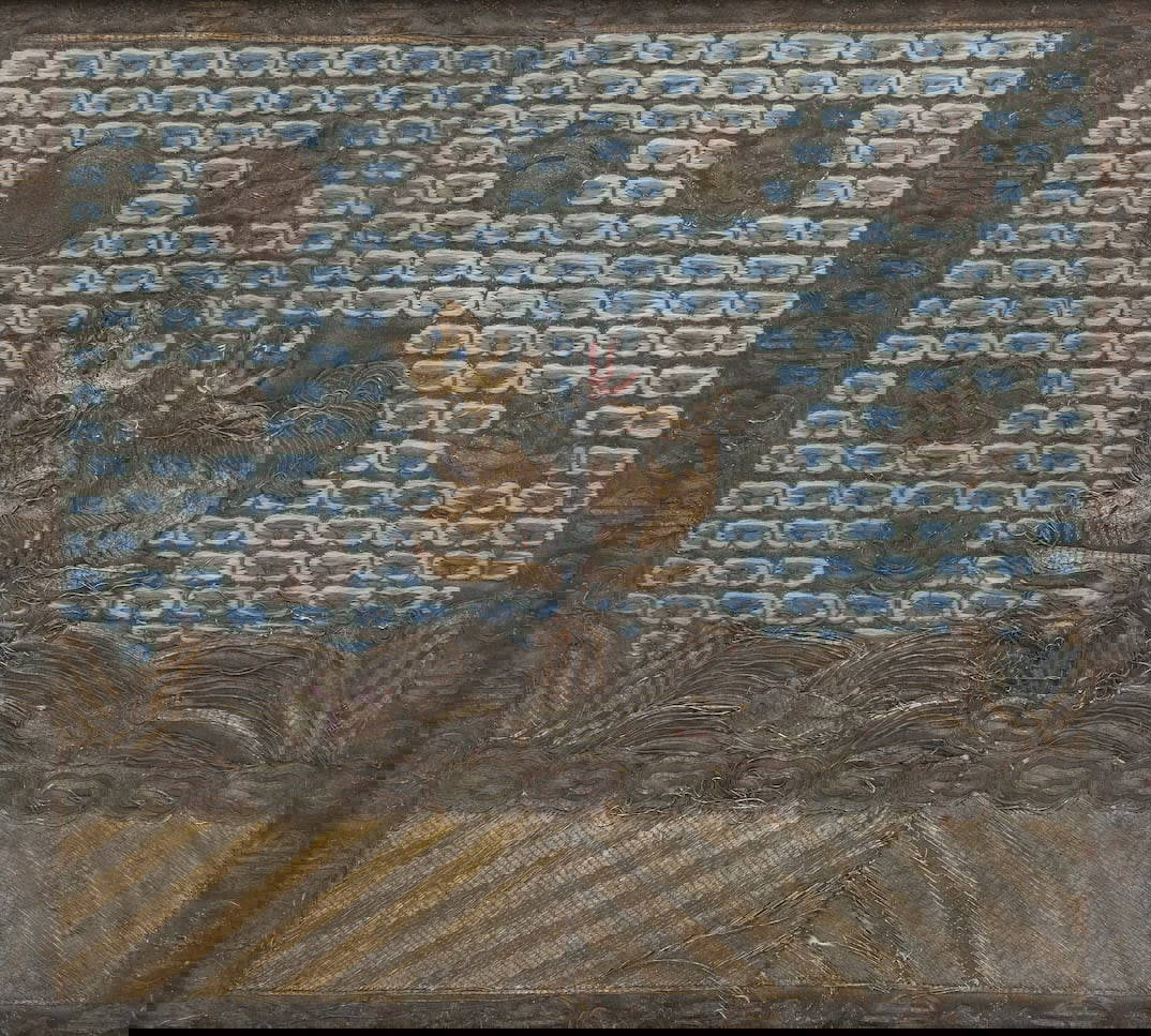 Antique Chinese Silk Kesi Bannermen Badge, Qing Dynasty, 19th C. Auction