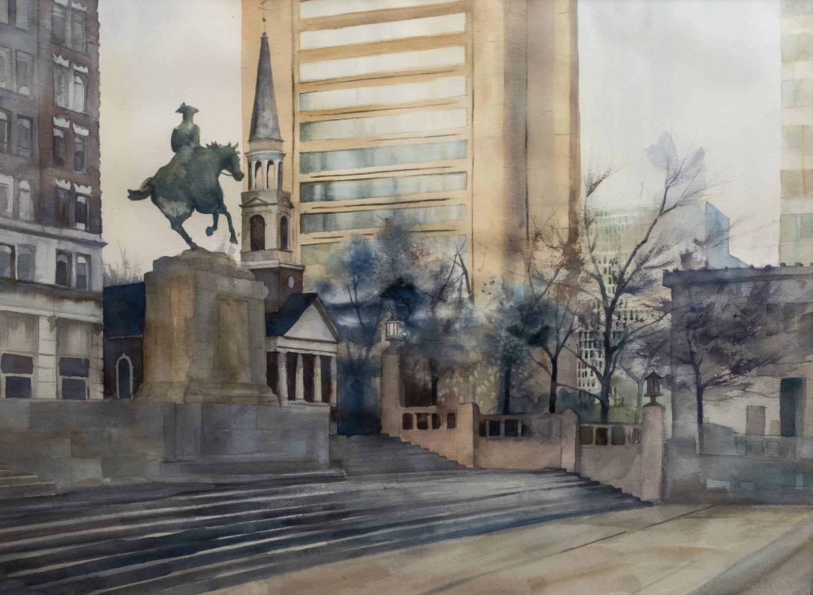 Large Davis Gray Watercolor Painting Wilmington Delaware Auction