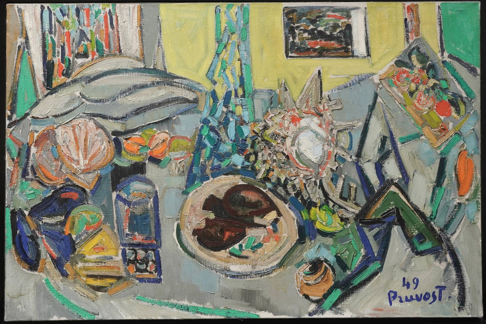 Pruvost Pierre Signed Oil On Canvas Painting, 1949 Auction