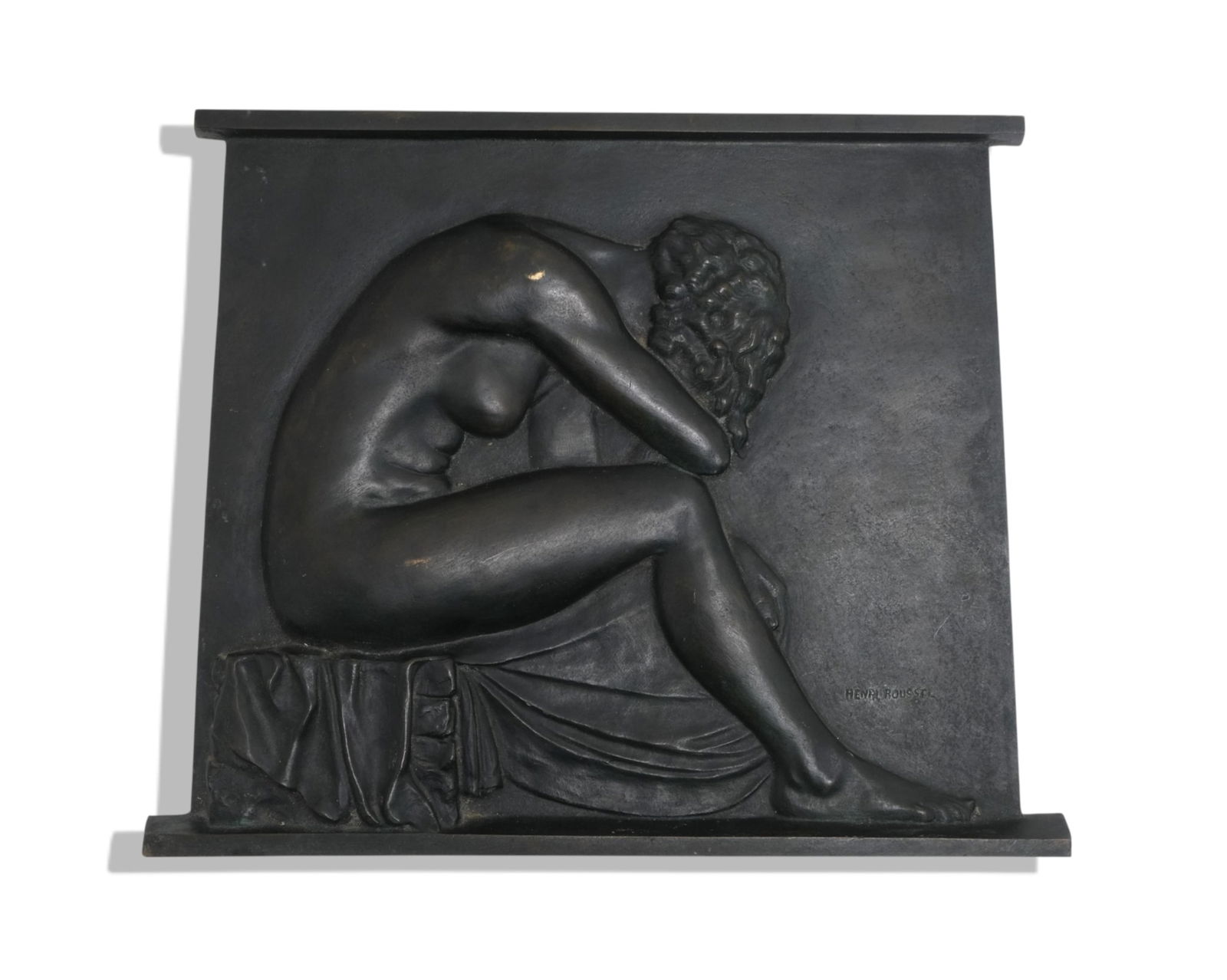 Henri Roussel, Weeping Woman, Signed Art Nouveau–deco Bronze Relief ...