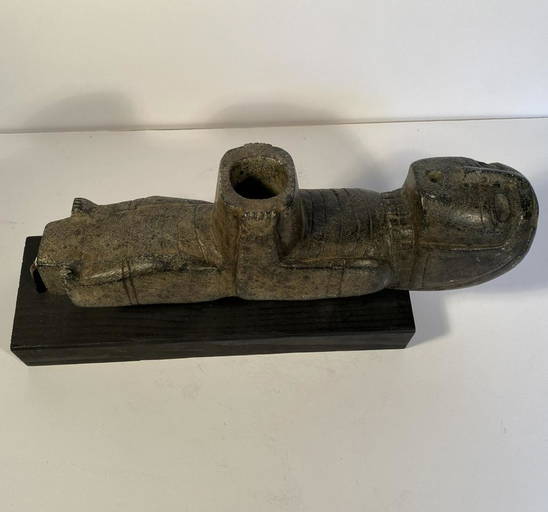 Native American Stone Smoking Pipe Humanoid Shape