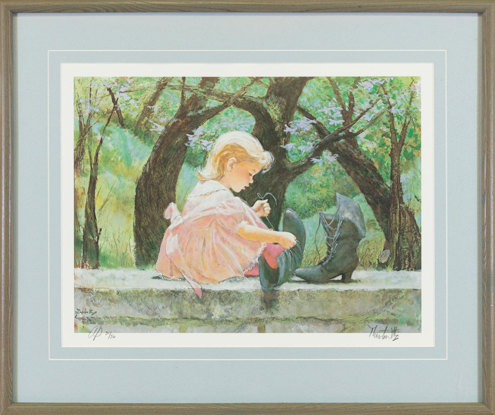 Thornton Utz, Granny's Boots, Lithograph