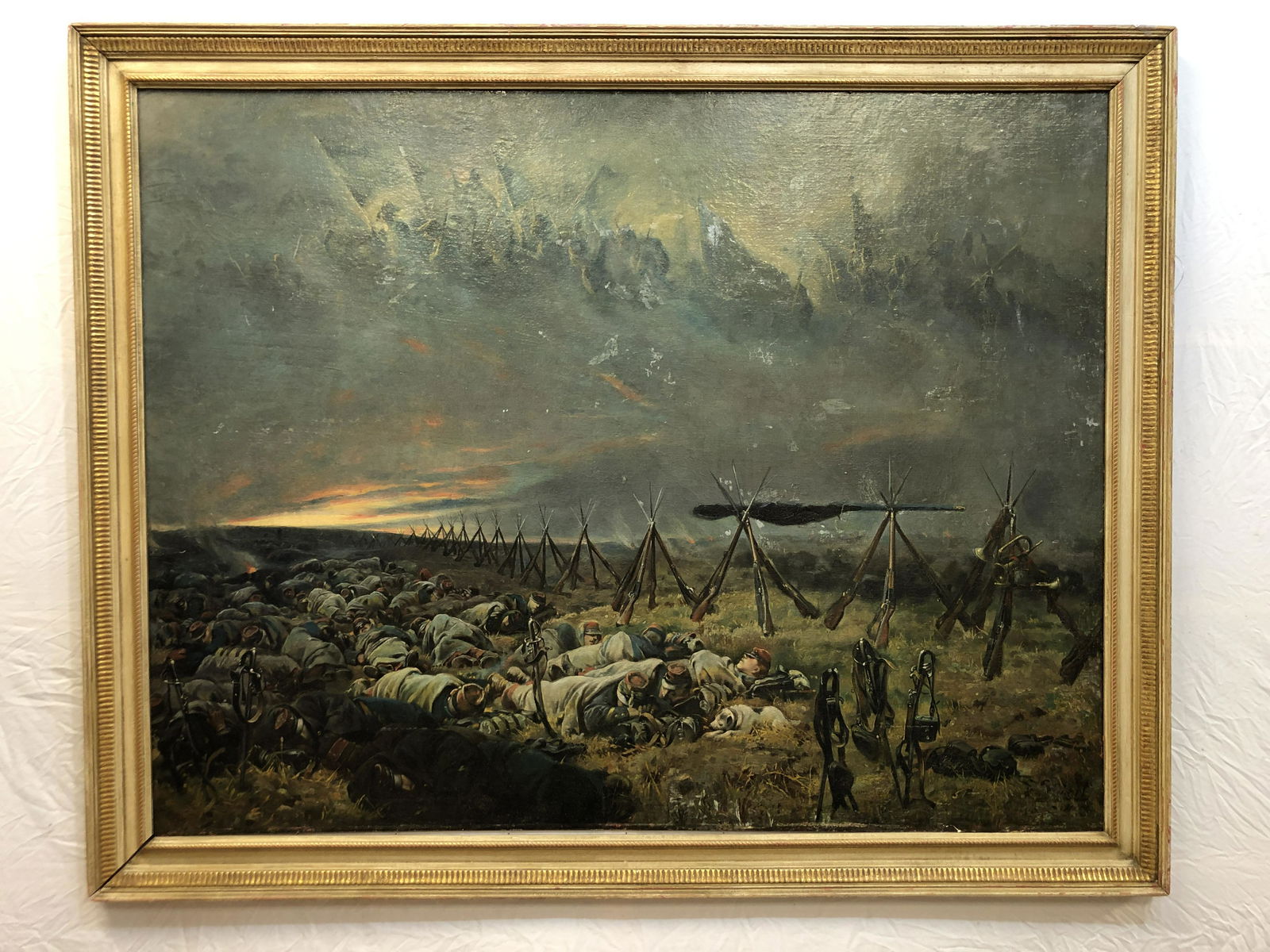 Soldiers, Original Oil Painting, Signed At The Bottom