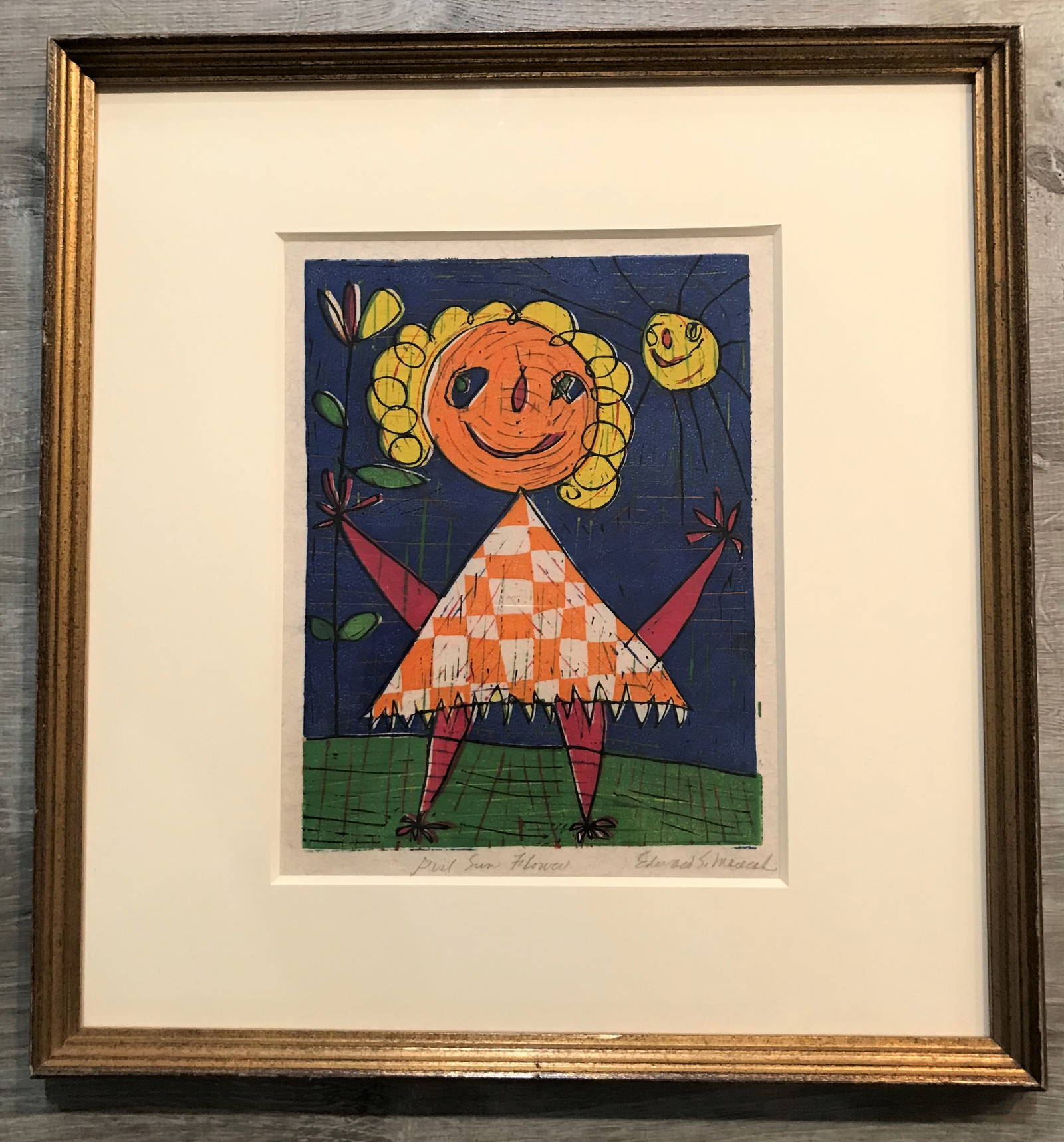 Edward Marecak (co, 1919 - 1993) Colored Woodblock Print. Auction