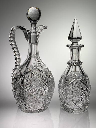 Two Signed Libbey Cut Glass Decanters