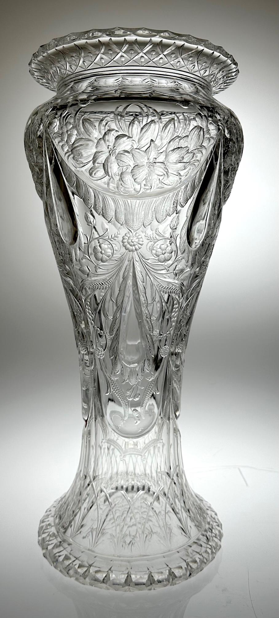 Very Rare Thos. Webb English Cut Glass Vase Signed Fritsche Auction