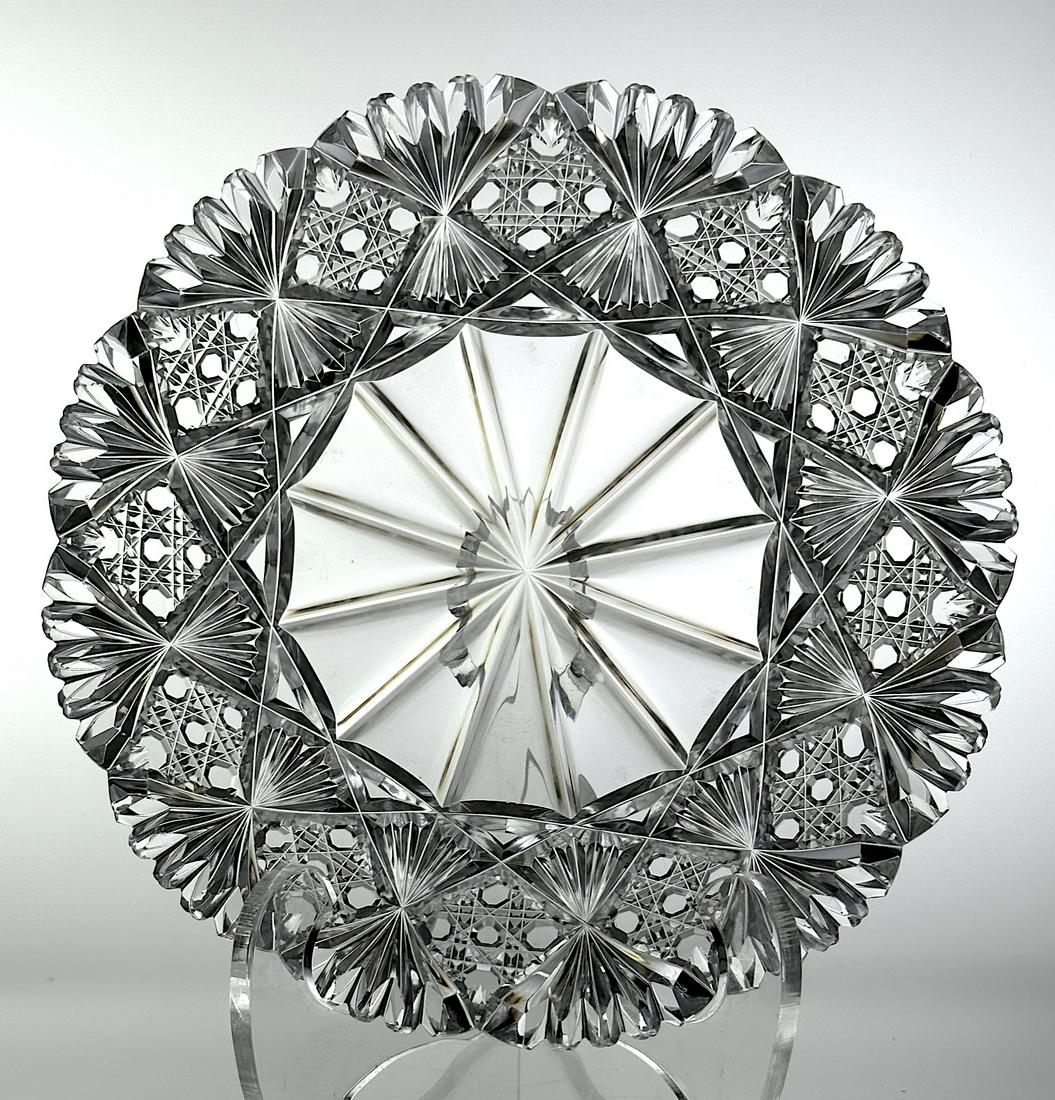 Rare J. Hoare Croesus Cut Glass 7" Plate