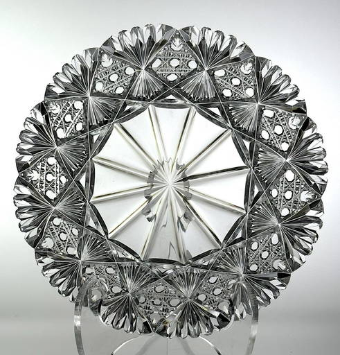 Rare J. Hoare Croesus Cut Glass 7" Plate