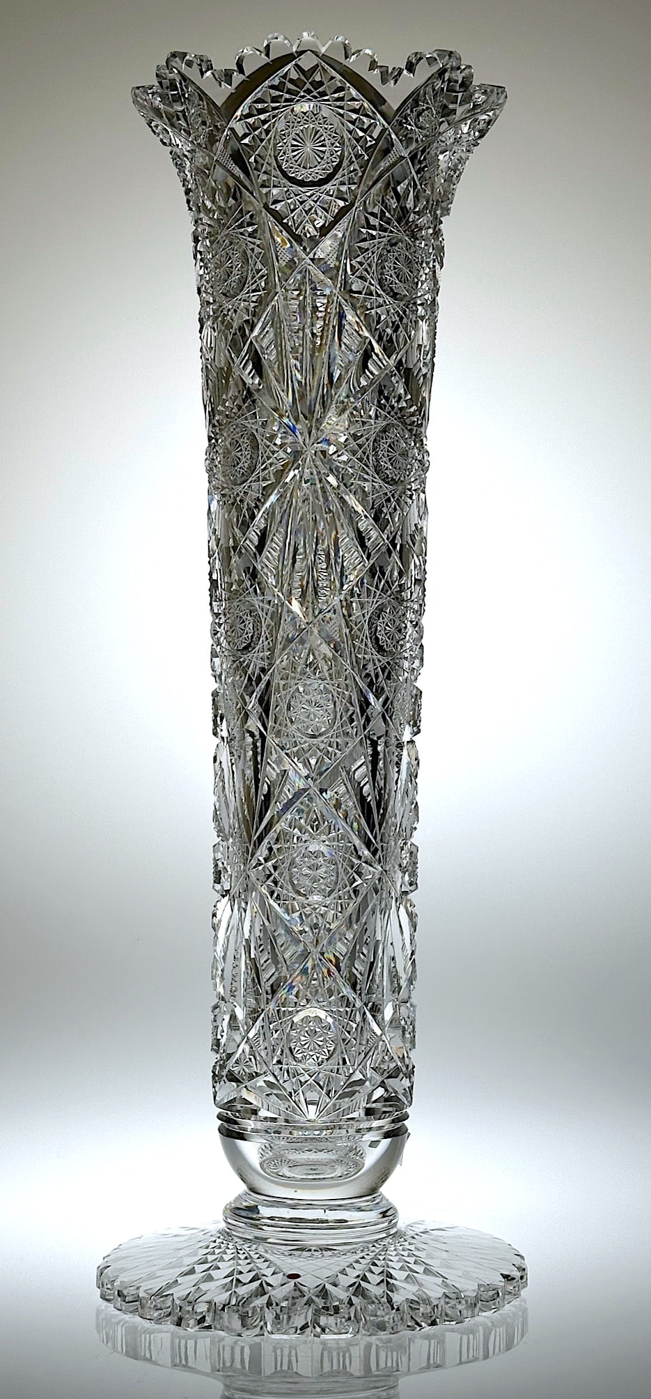 Rare Signed Hawkes Lorraine Cut Glass Large Vase Auction