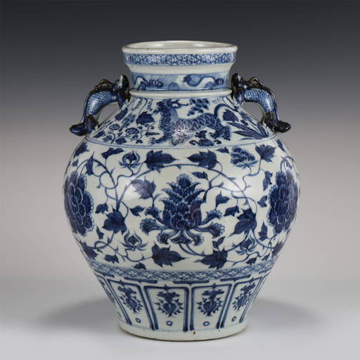Yuan Dynasty Chinese Blue And White Flower Pattern